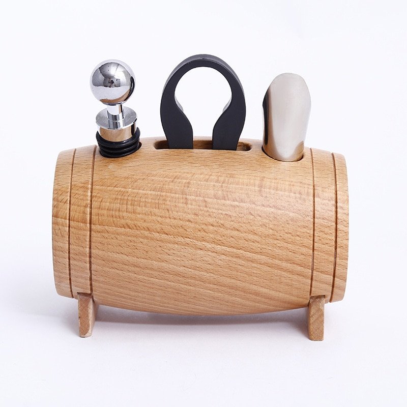 Wooden Barrel Wine Tools Kit – Cooltastic Gifts